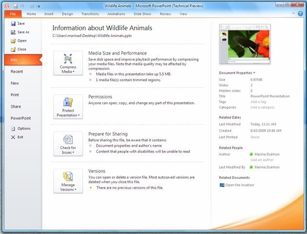 Microsoft Office 2010 Beta Changes – Evolving the Backstage View ...